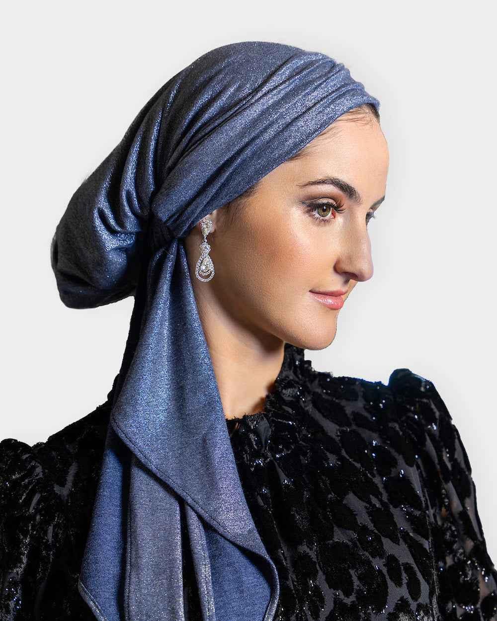 The Dina Crown⎮ Luxury Handmade Turban Crown Head Covering with Attach ...